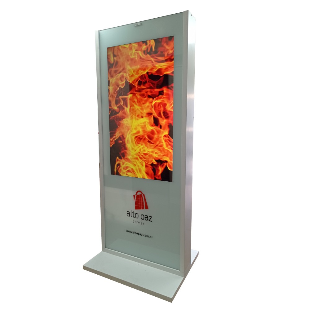 Totem publicitario vertical 43 y 50 pulgadas MDF